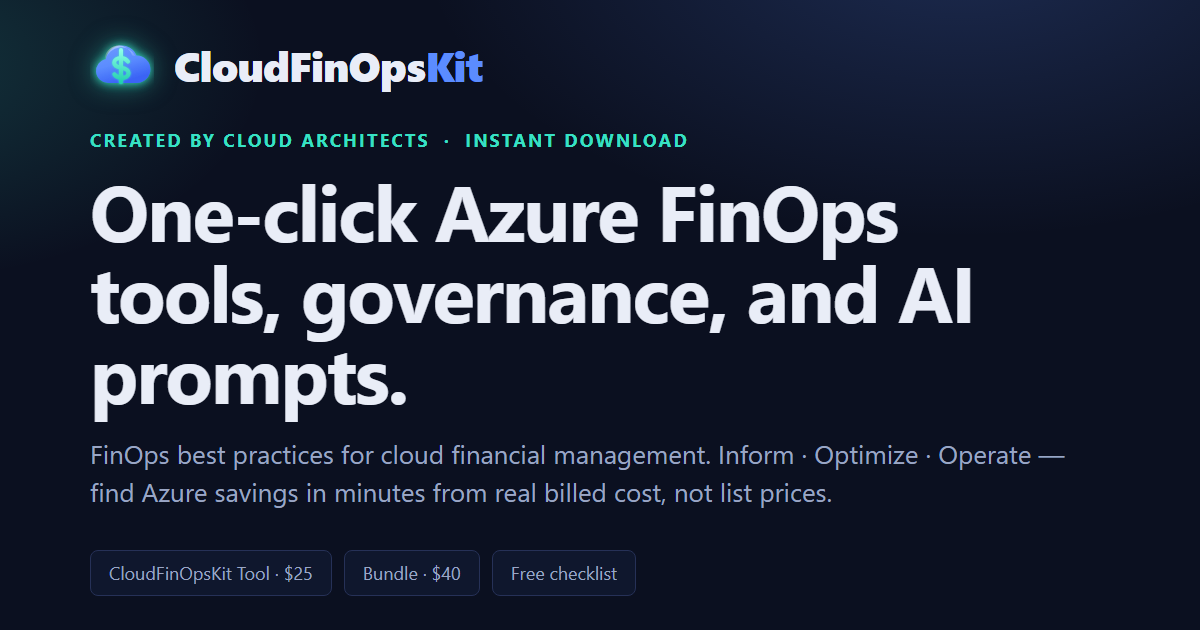 CloudFinOpsKit — Azure & AWS Cost Optimization Assessment